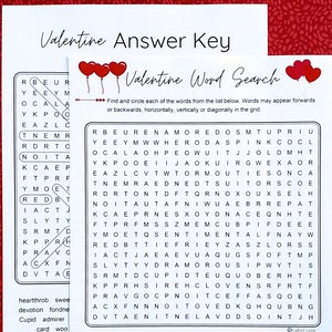 Valentine Printable Word Search | Holiday Word Puzzle Party Game ...