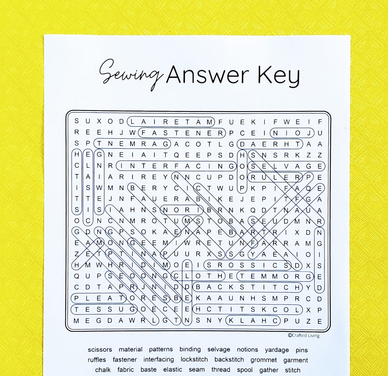 Sewing Printable Word Search | Hobby Word Puzzle Party Game | Brain ...