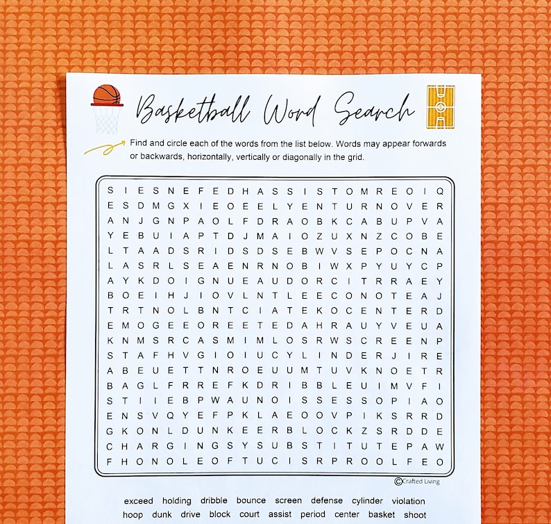 Basketball Printable Word Search | Sports Word Puzzle Party Game ...