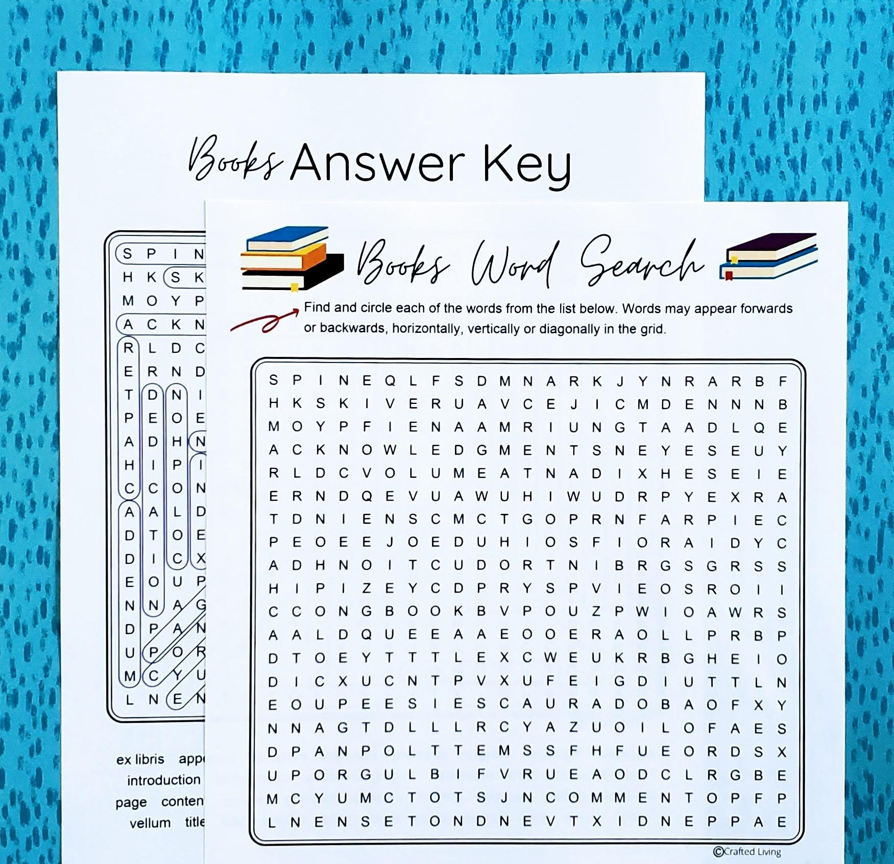 Books Printable Word Search | Book Word Puzzle Party Game | Brain ...