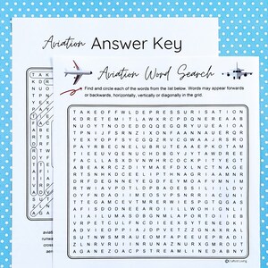 Aviation Printable Word Search | Airplane Word Puzzle Party Game ...