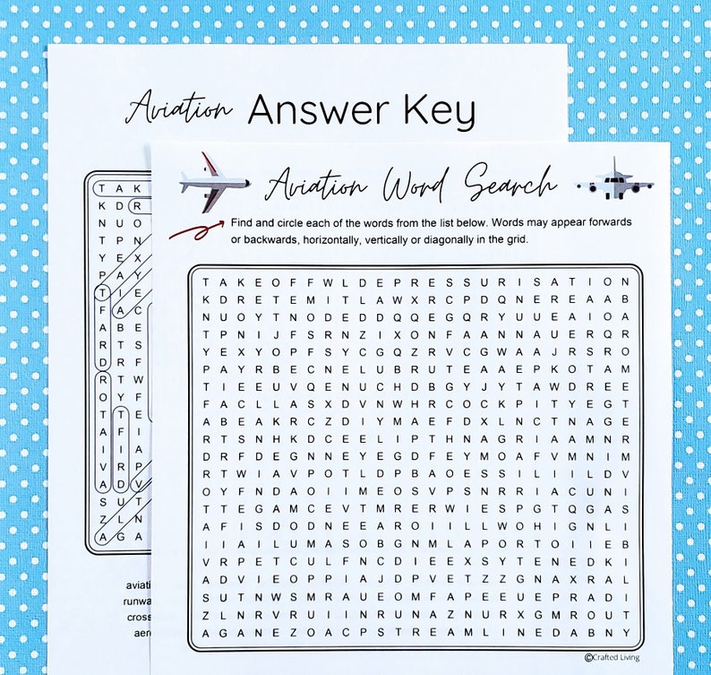 Aviation Printable Word Search | Airplane Word Puzzle Party Game ...