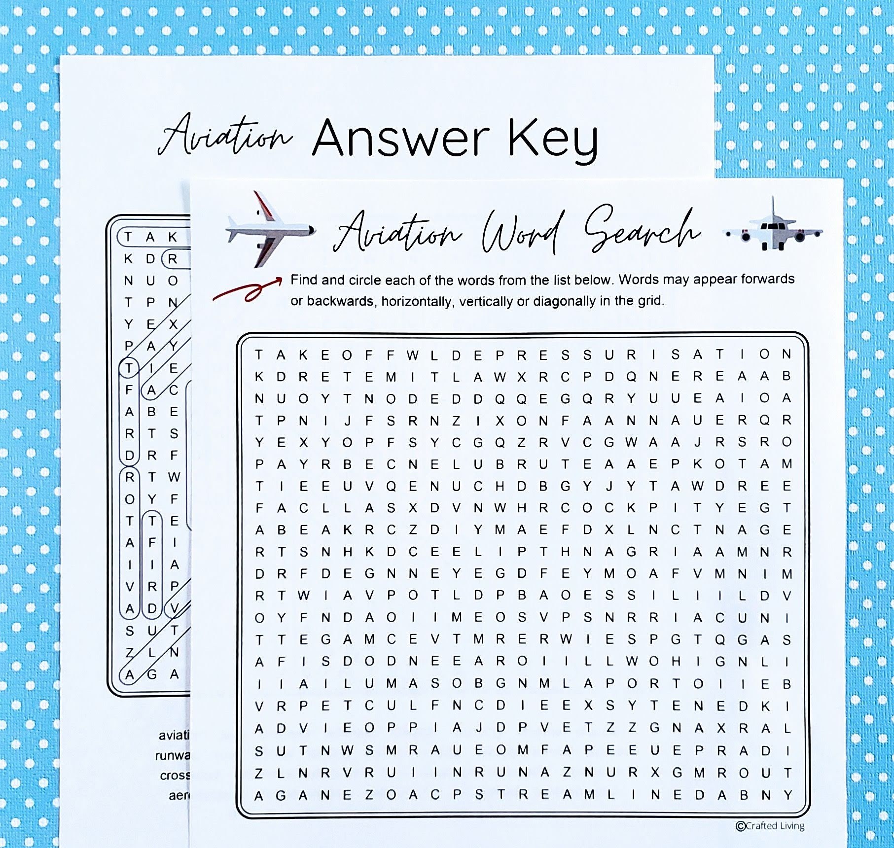 Aviation Printable Word Search | Airplane Word Puzzle Party Game ...