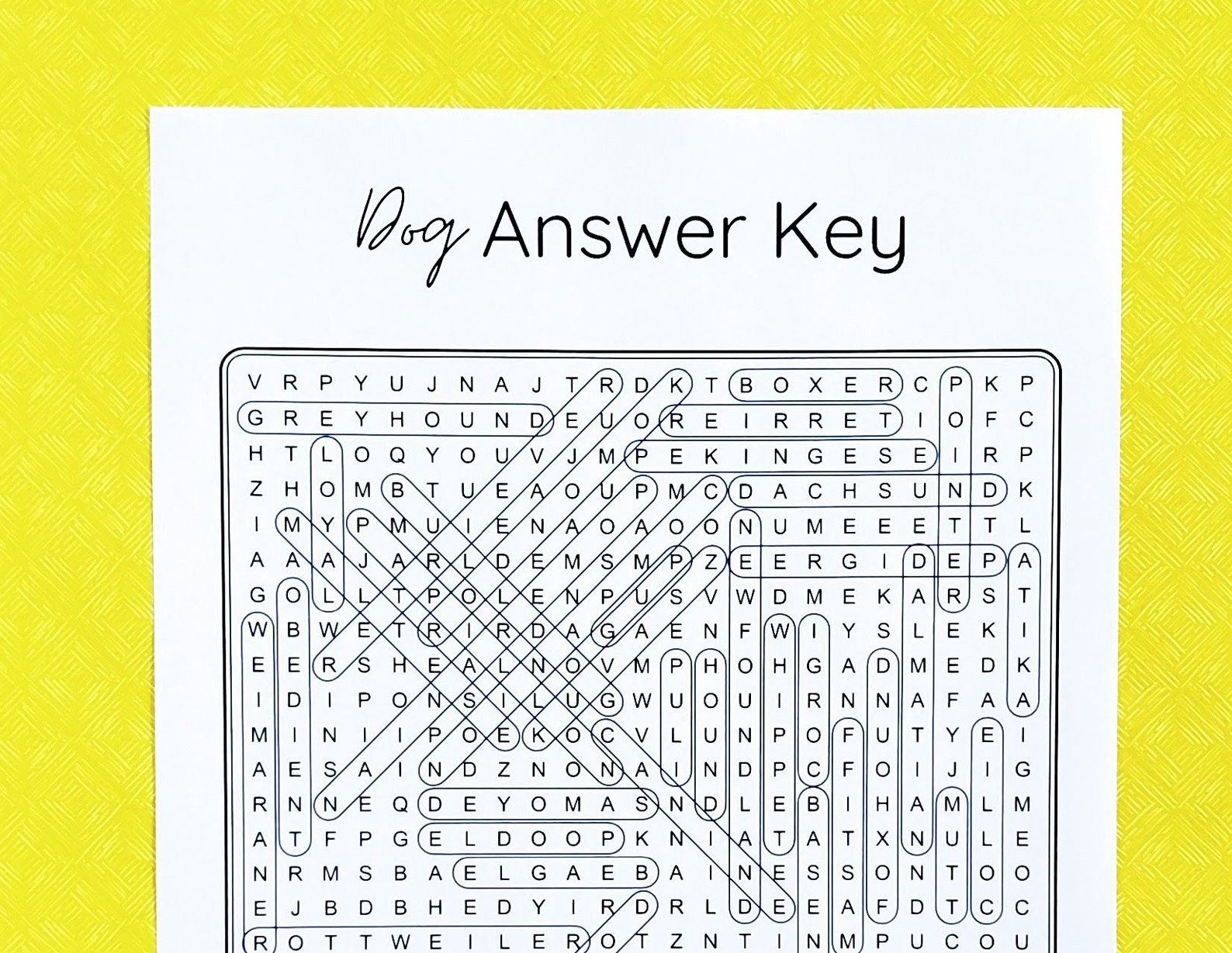 Dog Printable Word Search | Animal Word Puzzle Party Game | Brain ...