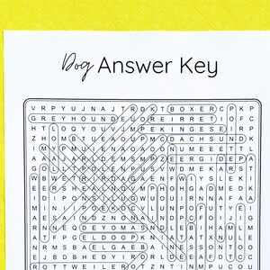 Dog Printable Word Search | Animal Word Puzzle Party Game | Brain ...