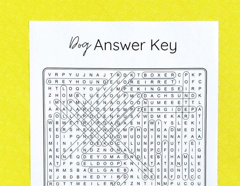 Dog Printable Word Search | Animal Word Puzzle Party Game | Brain ...