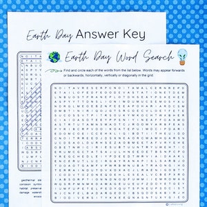 Earth Day Printable Word Search | Holiday Word Puzzle Party Favor ...