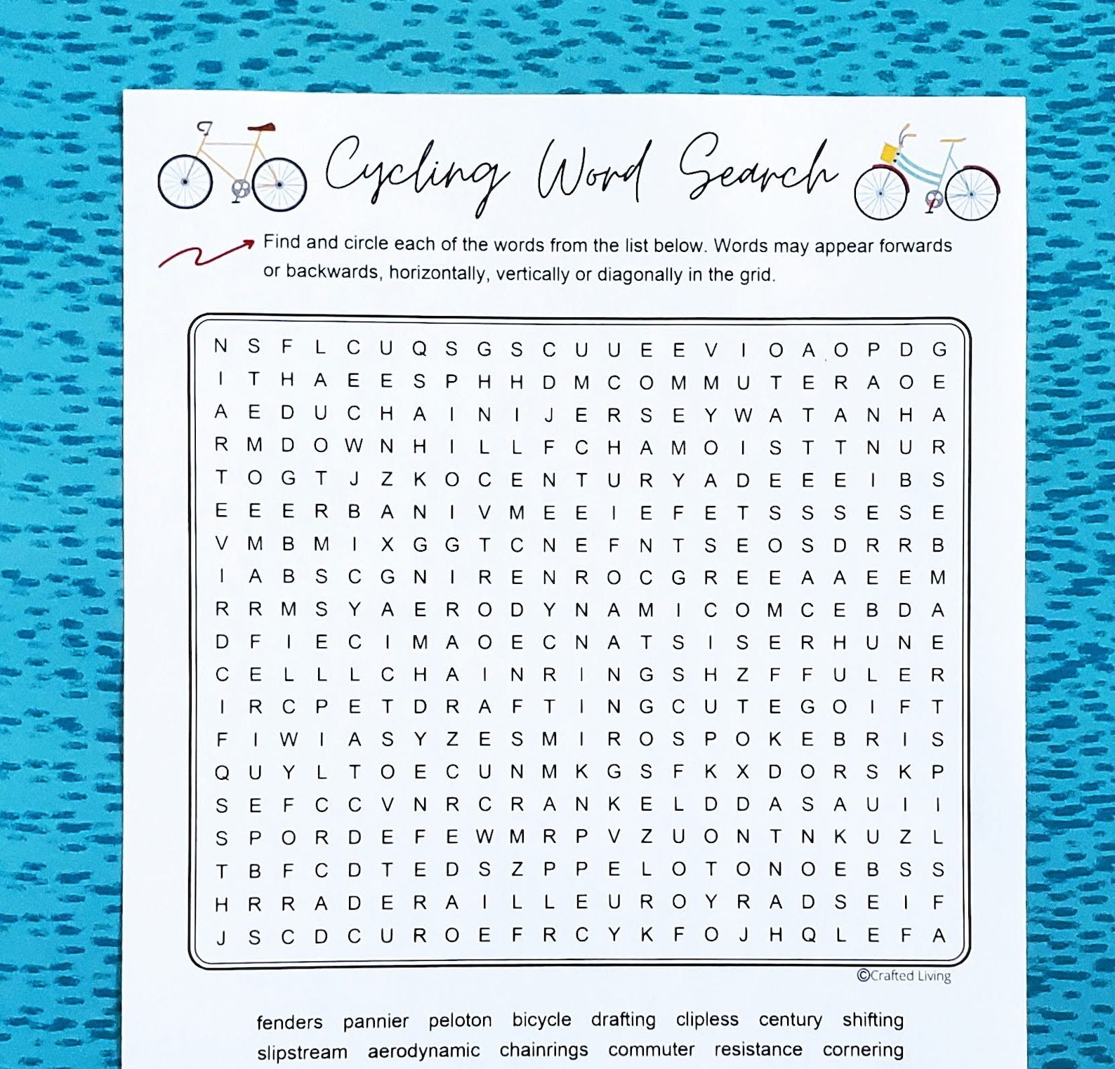 Cycling Word Search Puzzle | Printable Brain Teaser (digital Download ...