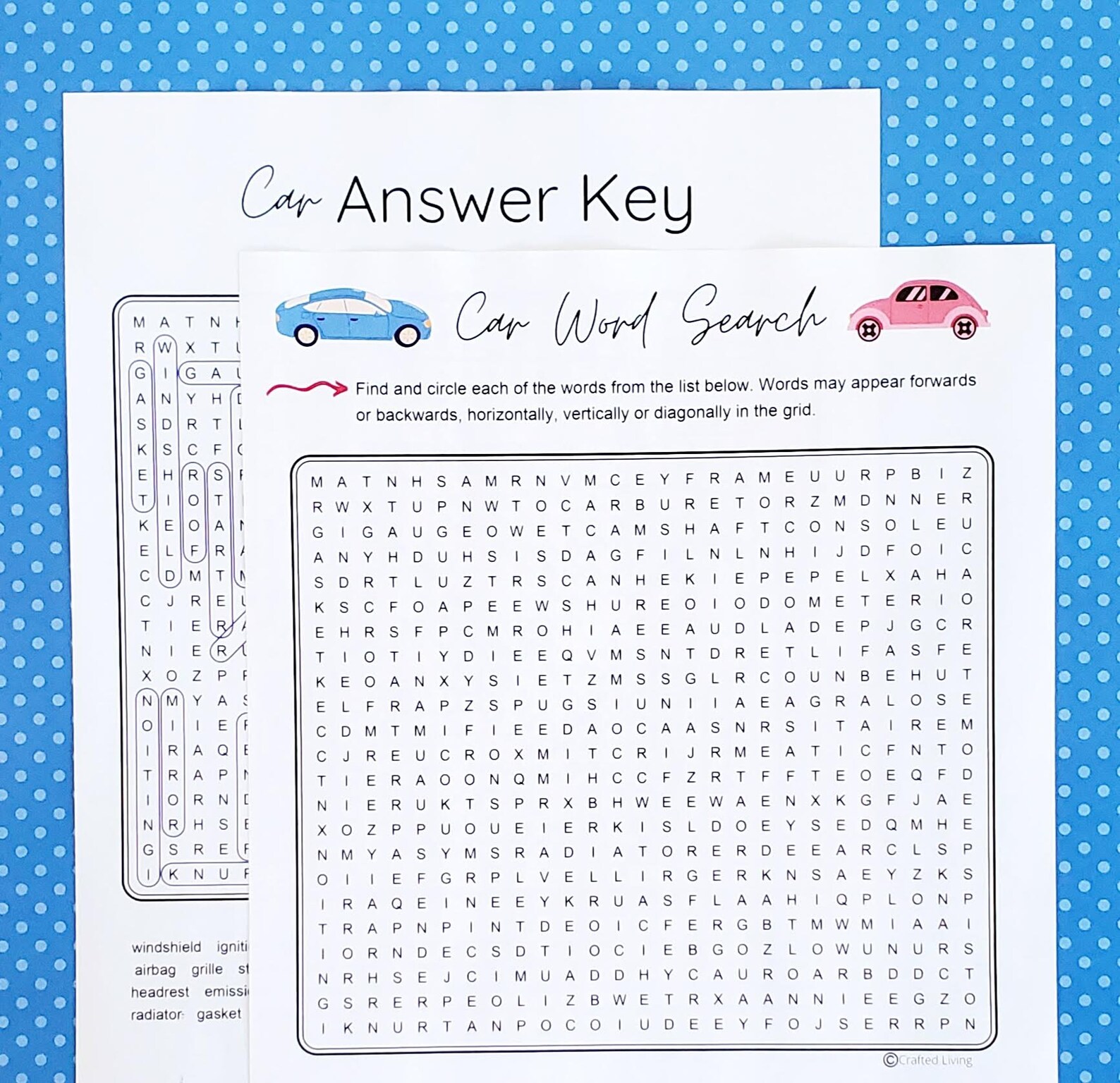 Car Printable Word Search | Auto Word Puzzle Party Game | Brain Teaser ...