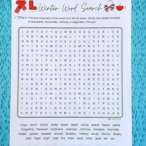 Winter Printable Word Search | Seasons Word Puzzle Party Game | Brain ...