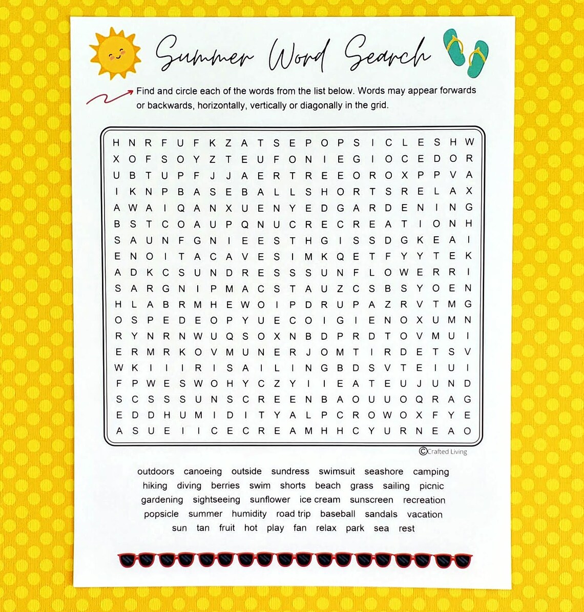 Summer Printable Word Search | Seasons Word Puzzle Party Game | Brain ...