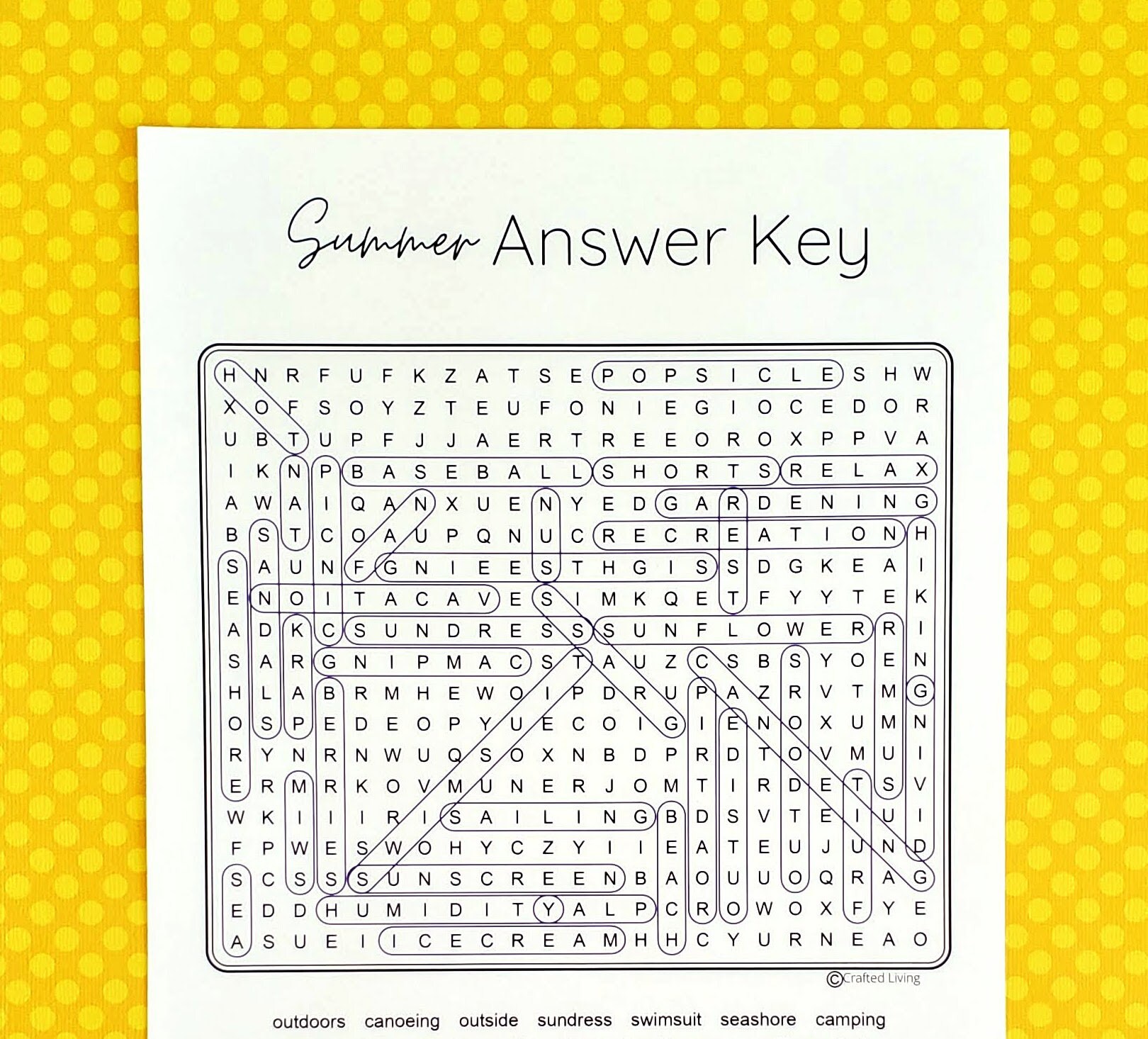 Summer Printable Word Search Seasons Word Puzzle Party Game Brain ...