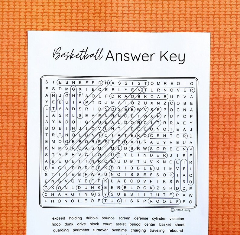 Basketball Word Search | Printable Sports Puzzle Game (digital Download ...