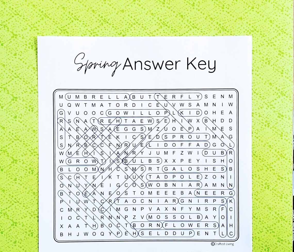 Spring Printable Word Search | Seasons Word Puzzle Party Game | Brain ...