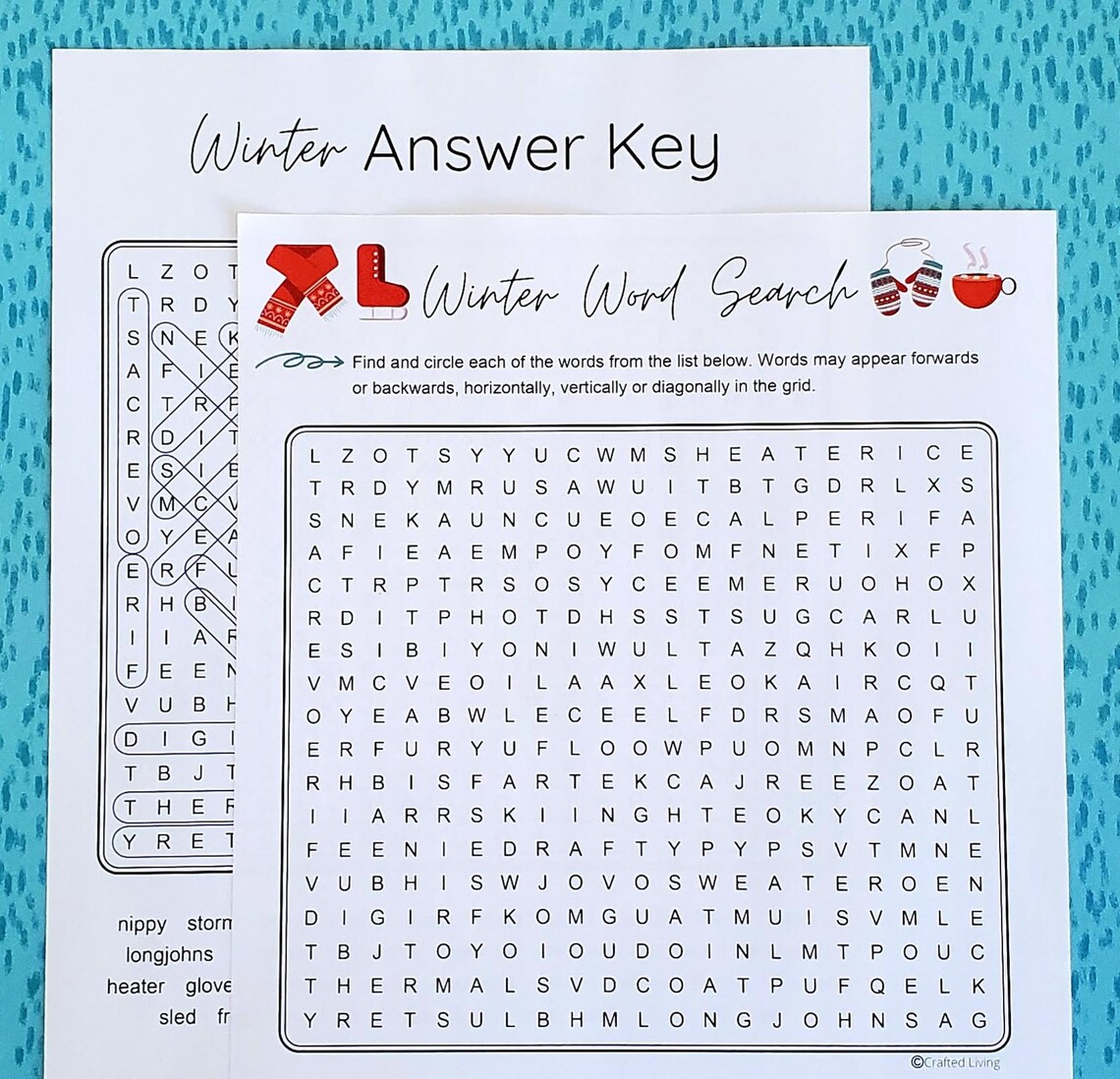 Winter Printable Word Search | Seasons Word Puzzle Party Game | Brain ...
