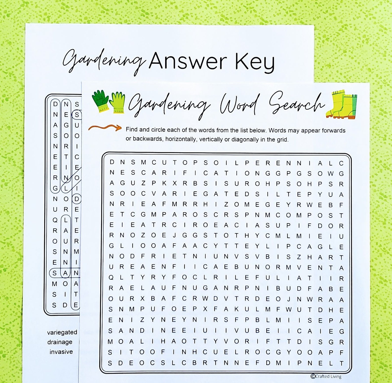 Gardening Printable Word Search | Hobby Word Puzzle Party Game | Brain ...