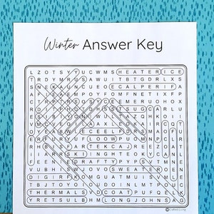 Winter Printable Word Search | Seasons Word Puzzle Party Game | Brain ...