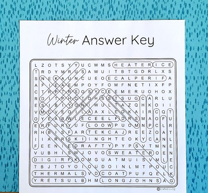 Winter Printable Word Search | Seasons Word Puzzle Party Game | Brain ...