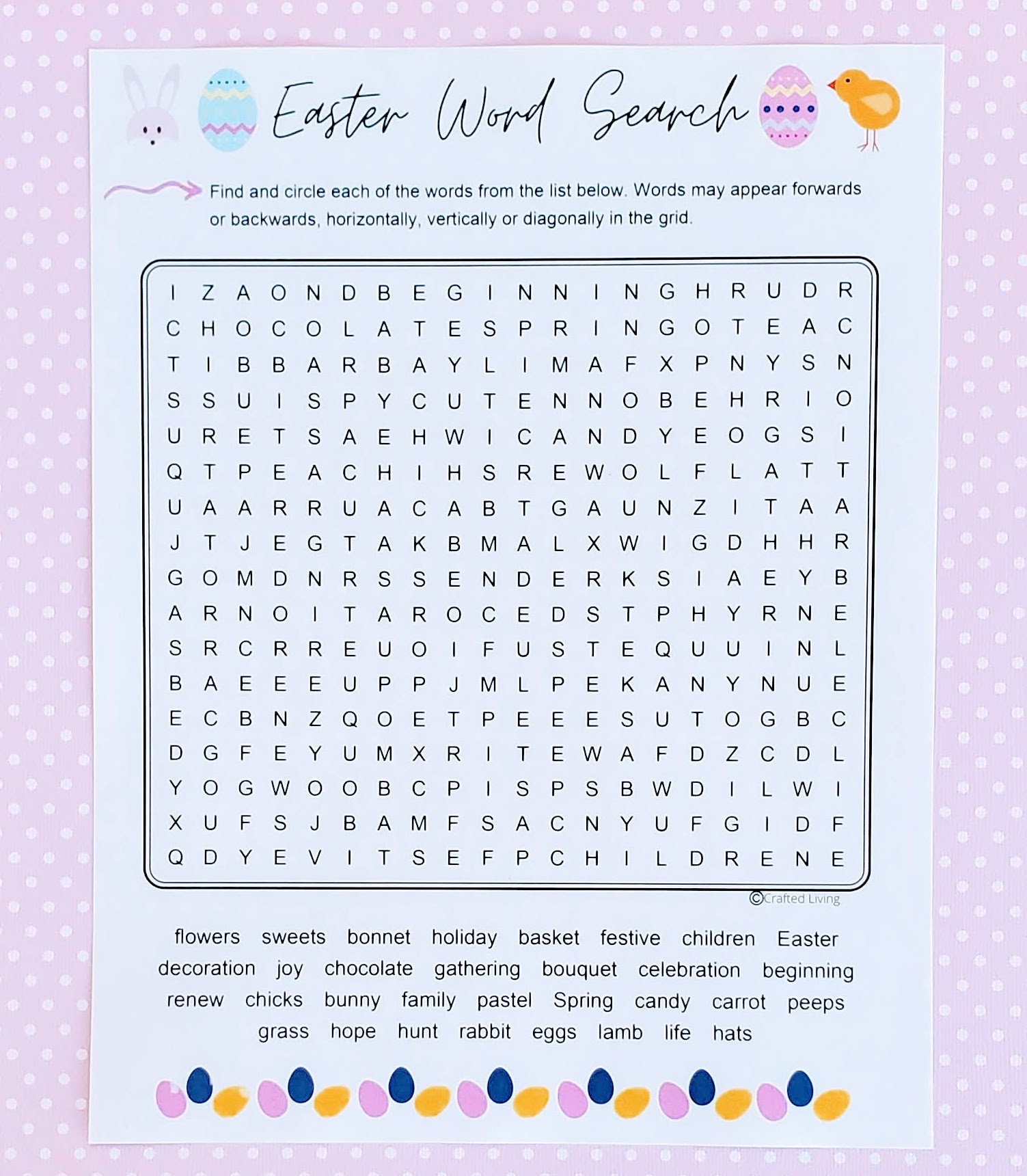 Easter Printable Word Search | Holiday Word Puzzle Party Favor | Brain ...