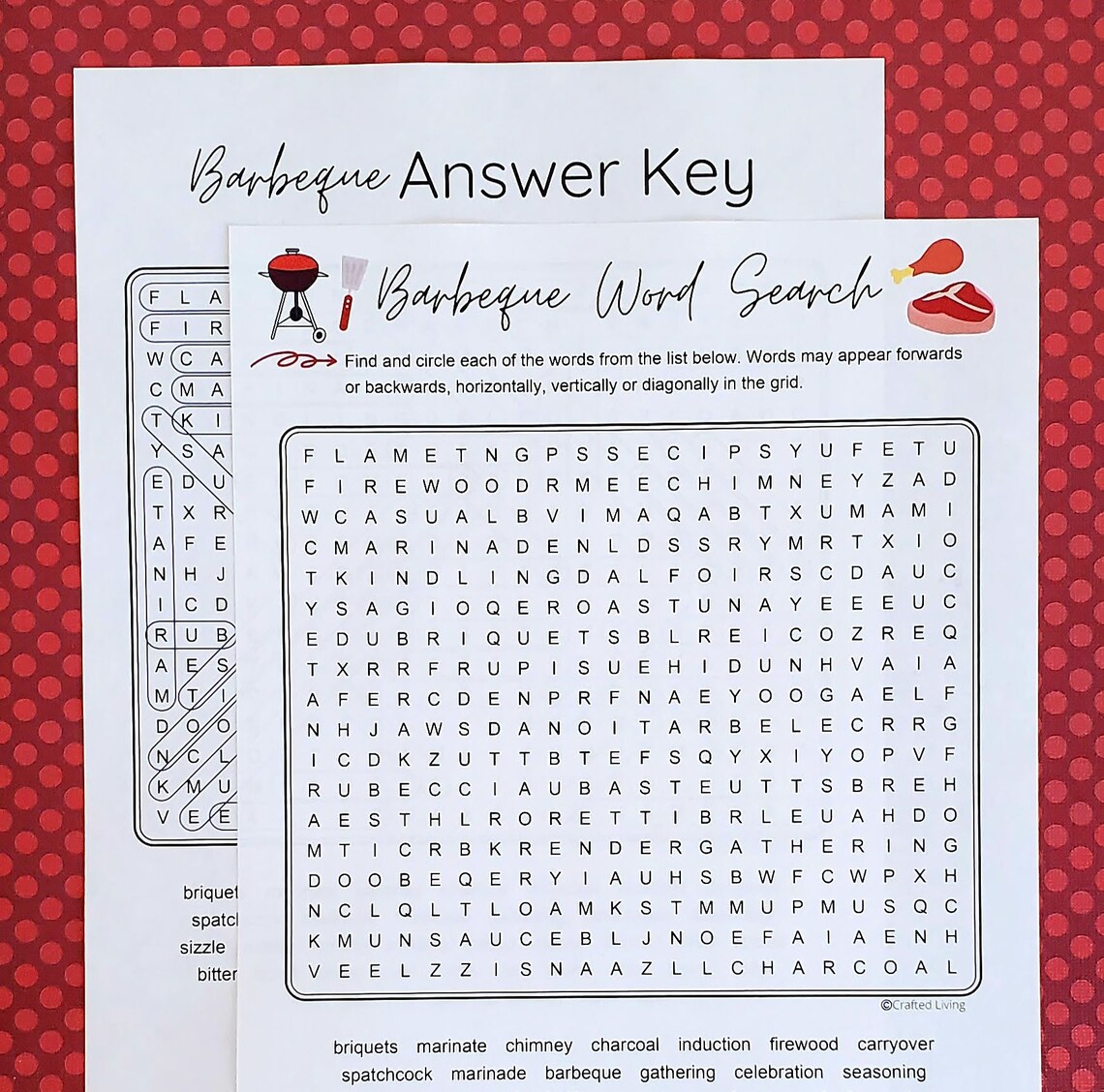 Barbeque Printable Word Search | Food Word Puzzle Party Game | Brain ...