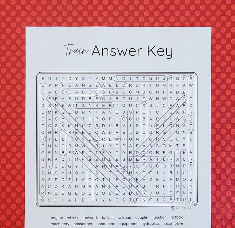 Train Printable Word Search | Transportation Word Puzzle Party Game ...