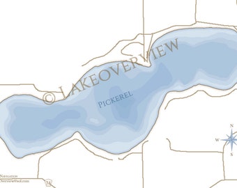 Map of Pickerel Lake - Etsy