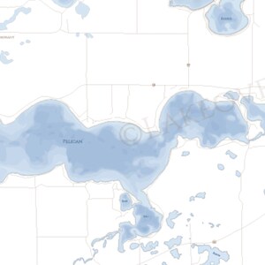 Pelican Lake Map - Etsy