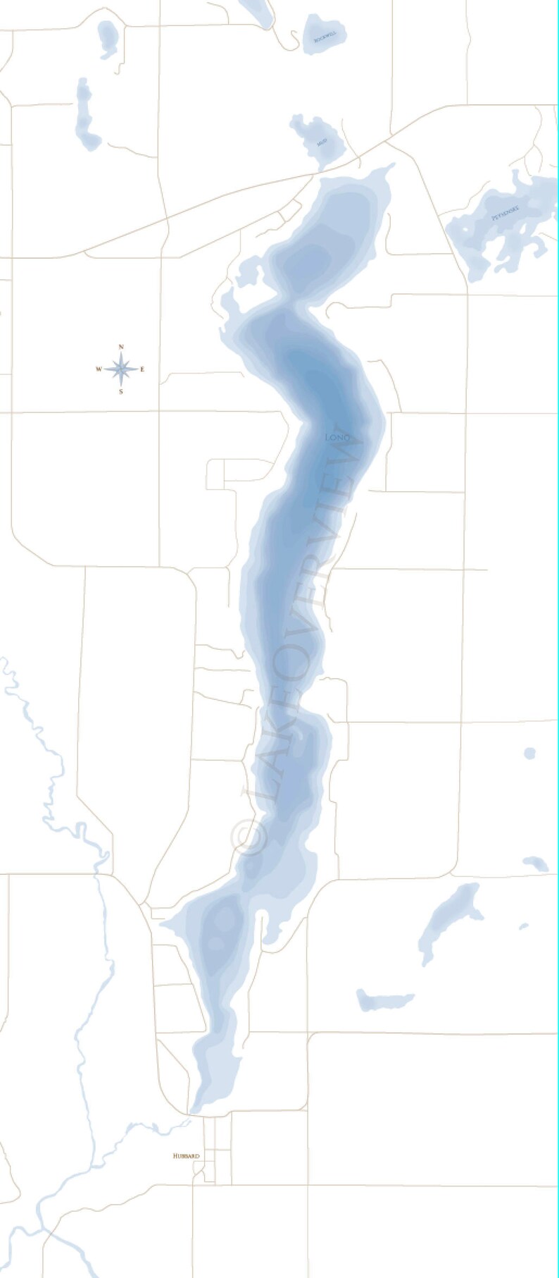 Long Lake Map -park Rapids - Etsy