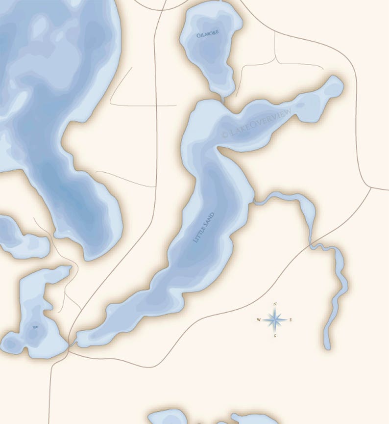 Little Sand Lake Map - Etsy