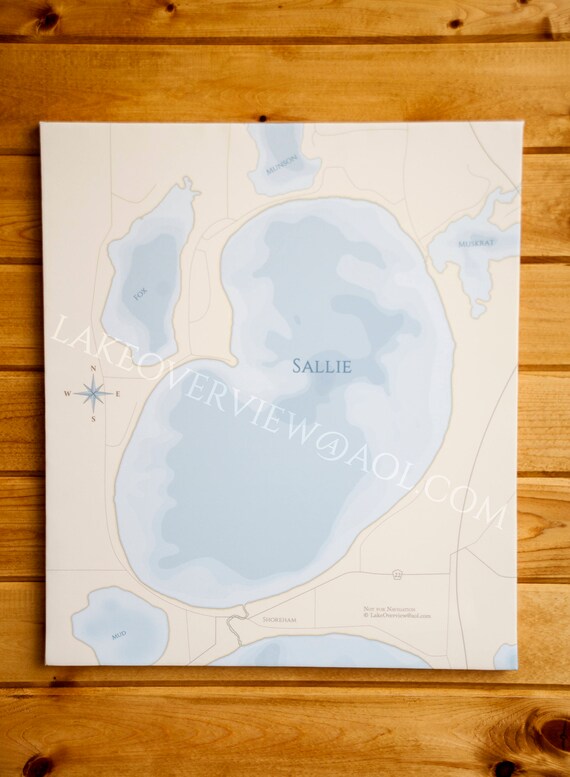 Lake Sallie Map Canvas | Etsy
