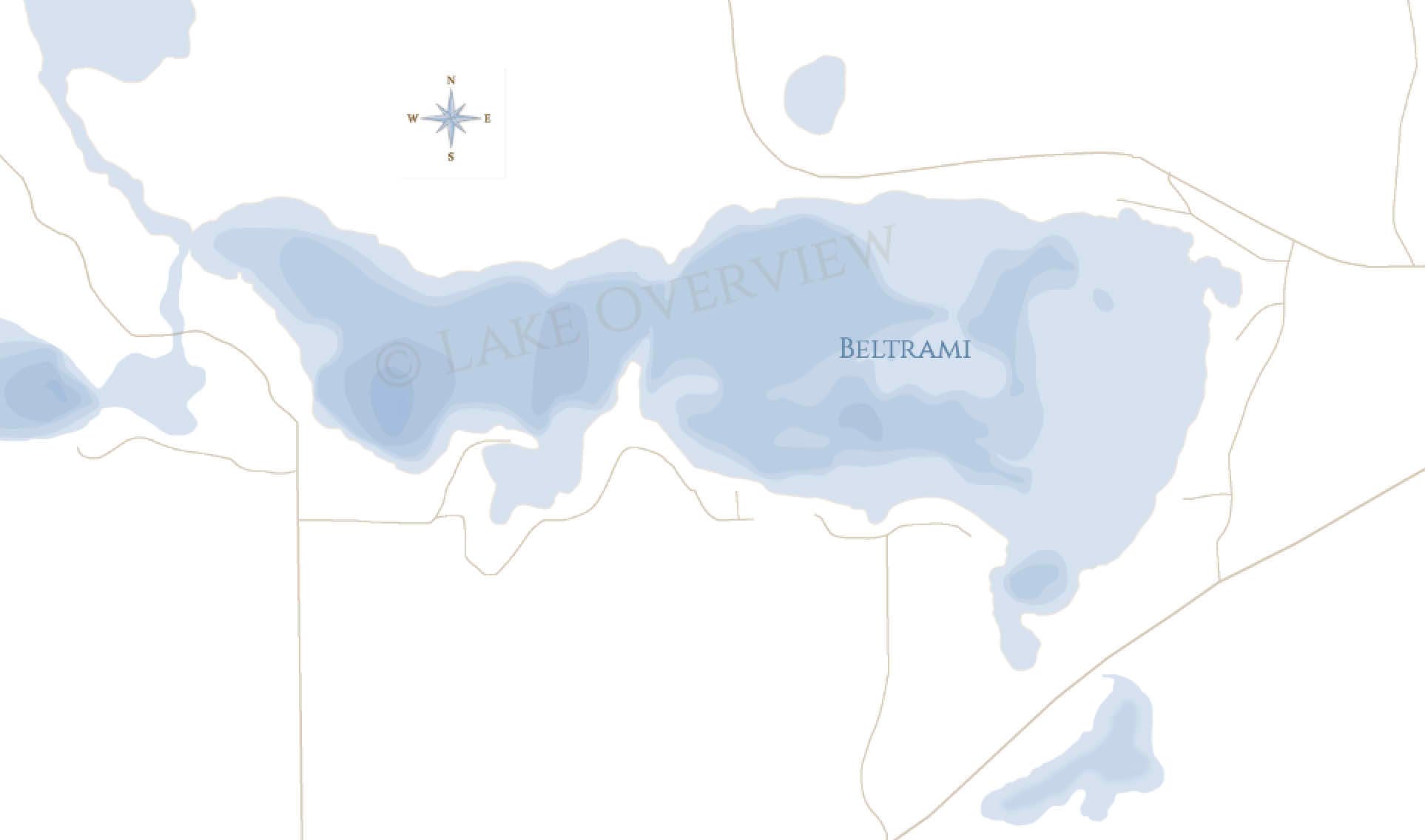 Beltrami Lake Map - Etsy