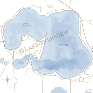 Detroit Lakes Map - Etsy