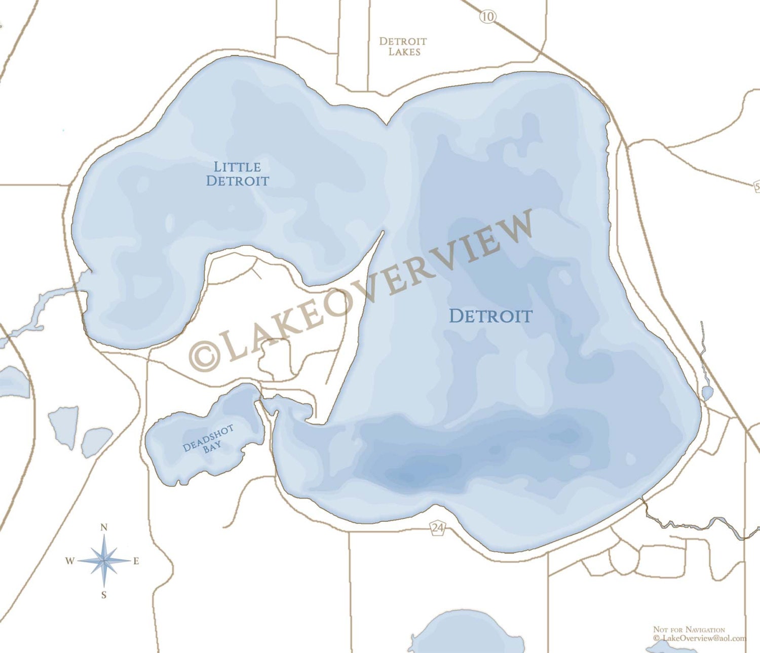 Detroit Lakes Map - Etsy