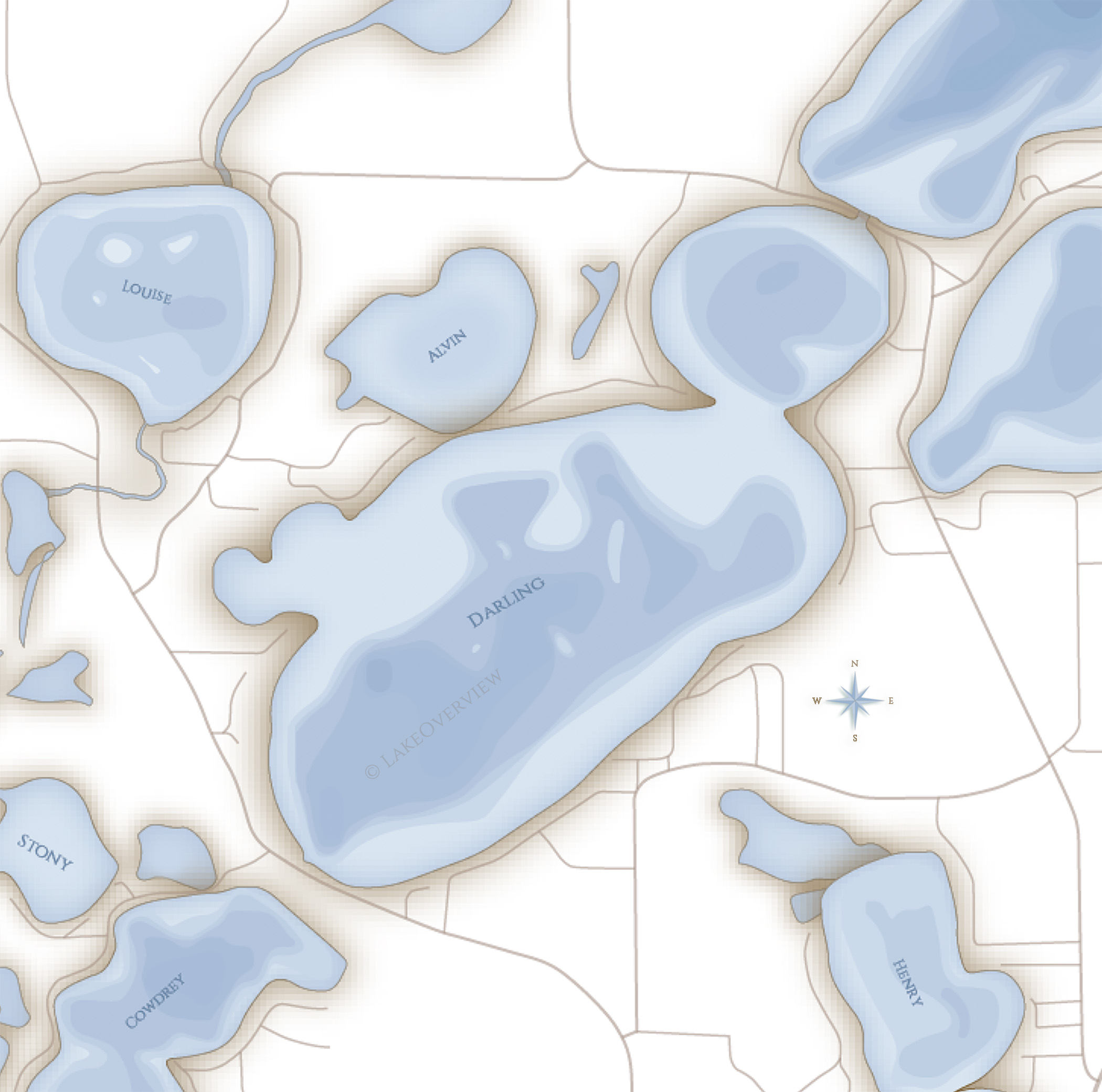 Lake Darling Canvas Map - Etsy