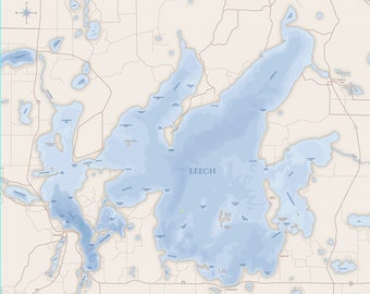 Leech Lake Map - Etsy