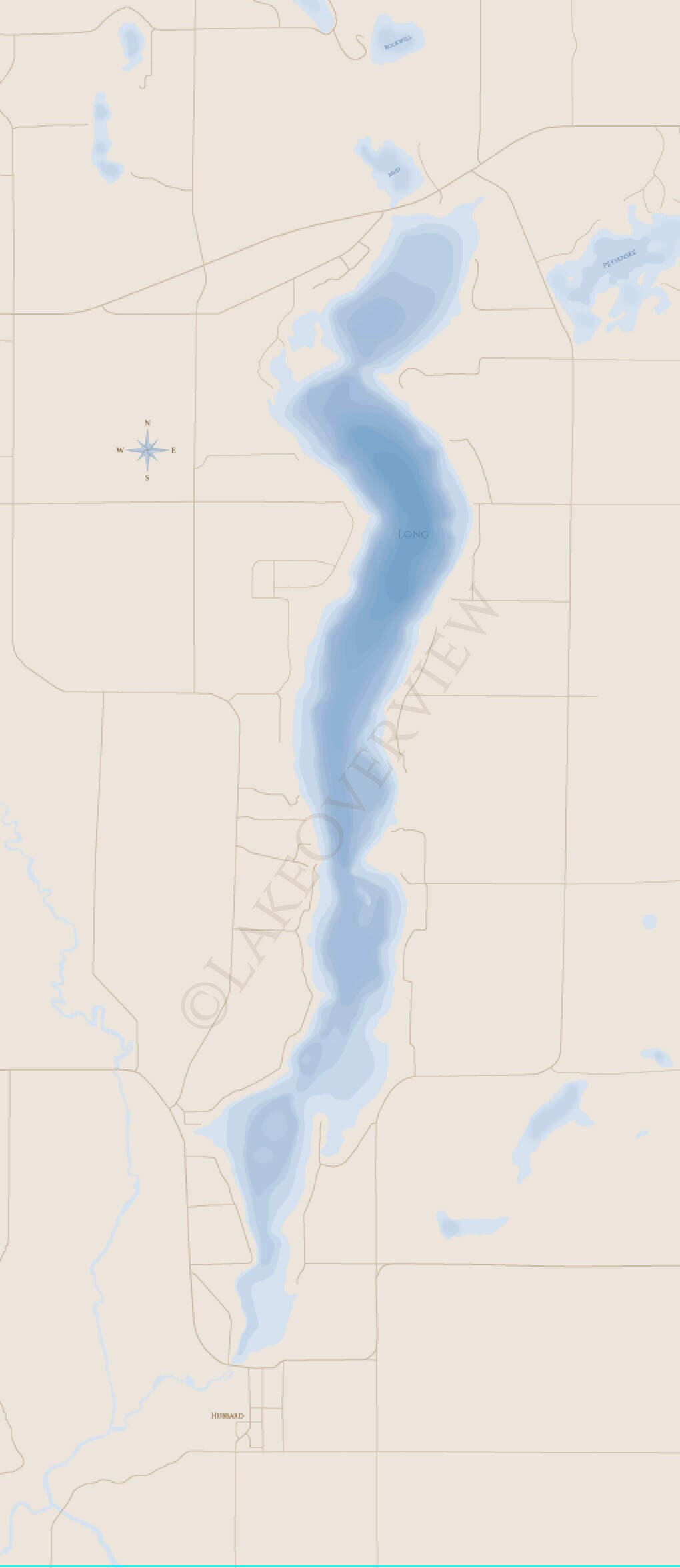 Long Lake Map -park Rapids - Etsy