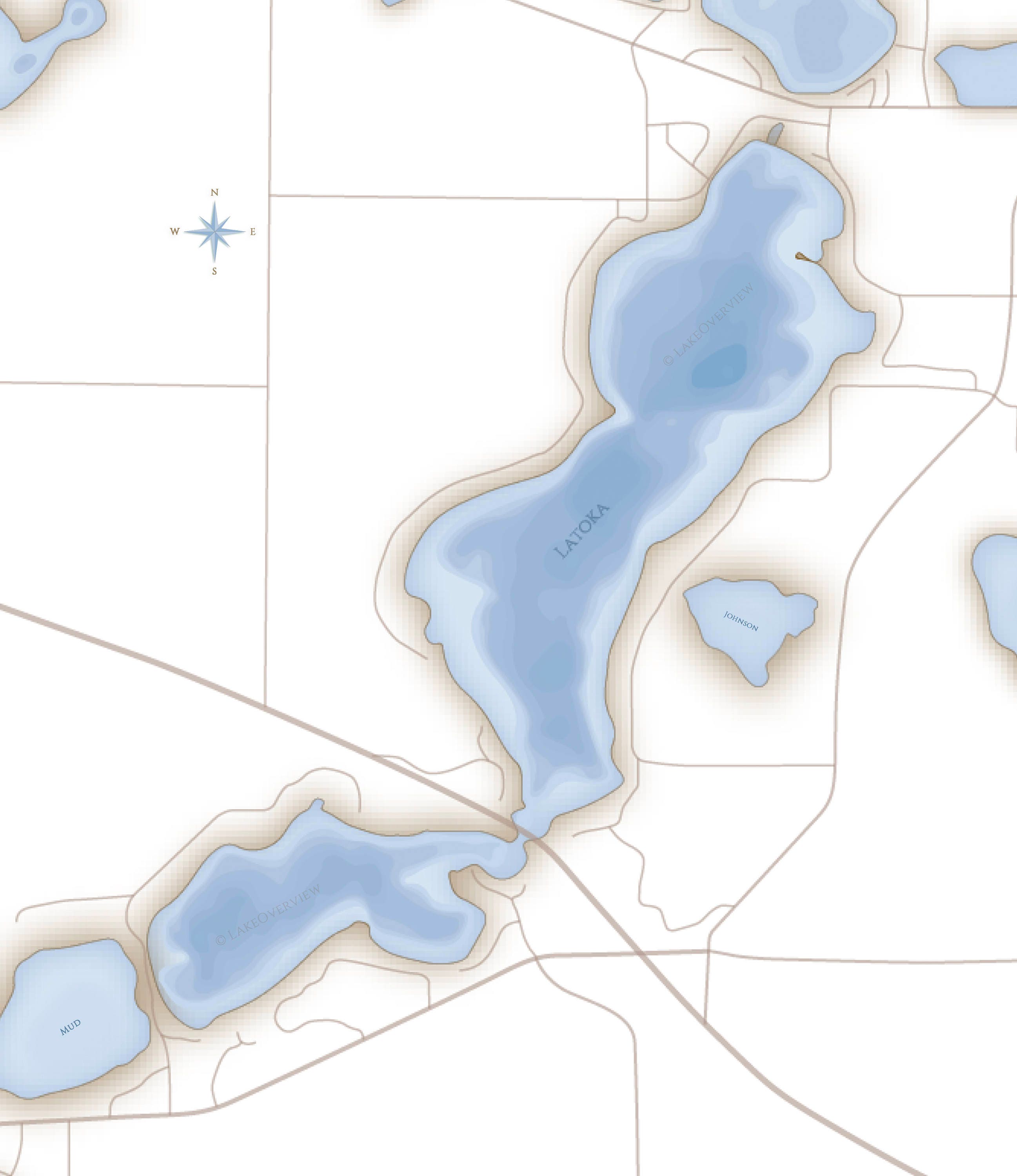 Lake Latoka Canvas Depth Map - Etsy