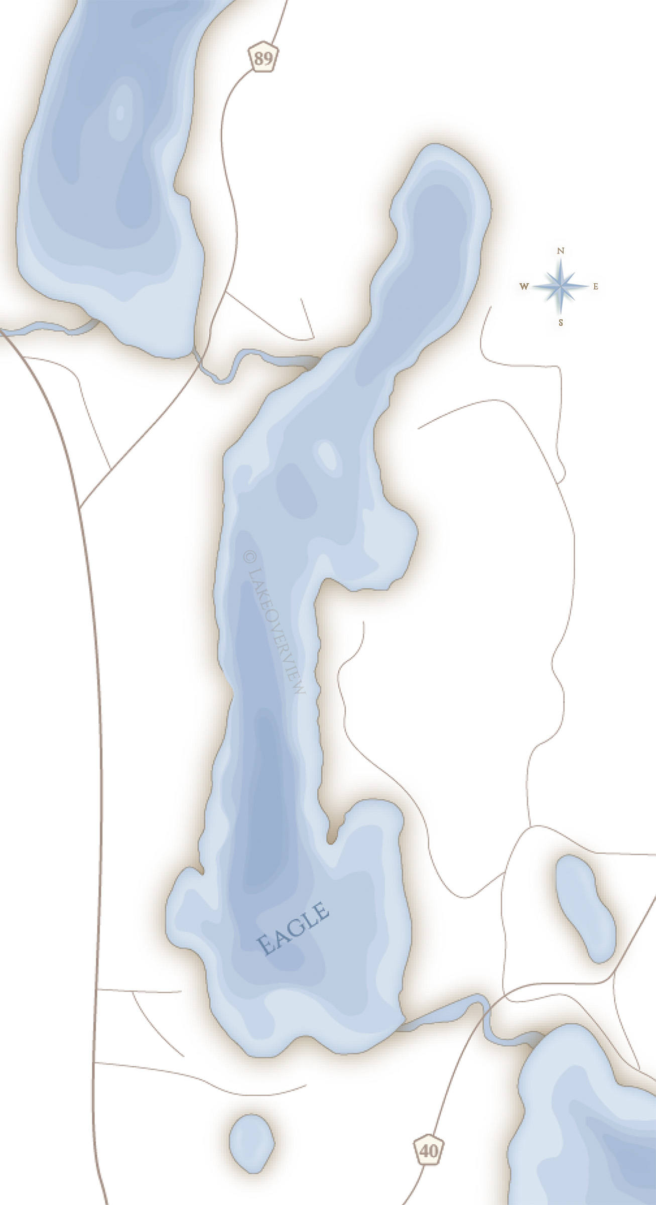 Eagle Lake Map Hubbard County | Etsy