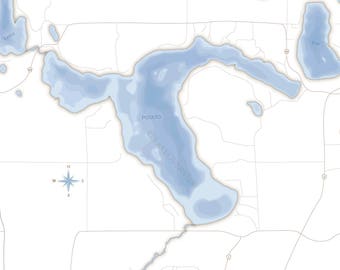 Map of Hubbard Lake - Etsy