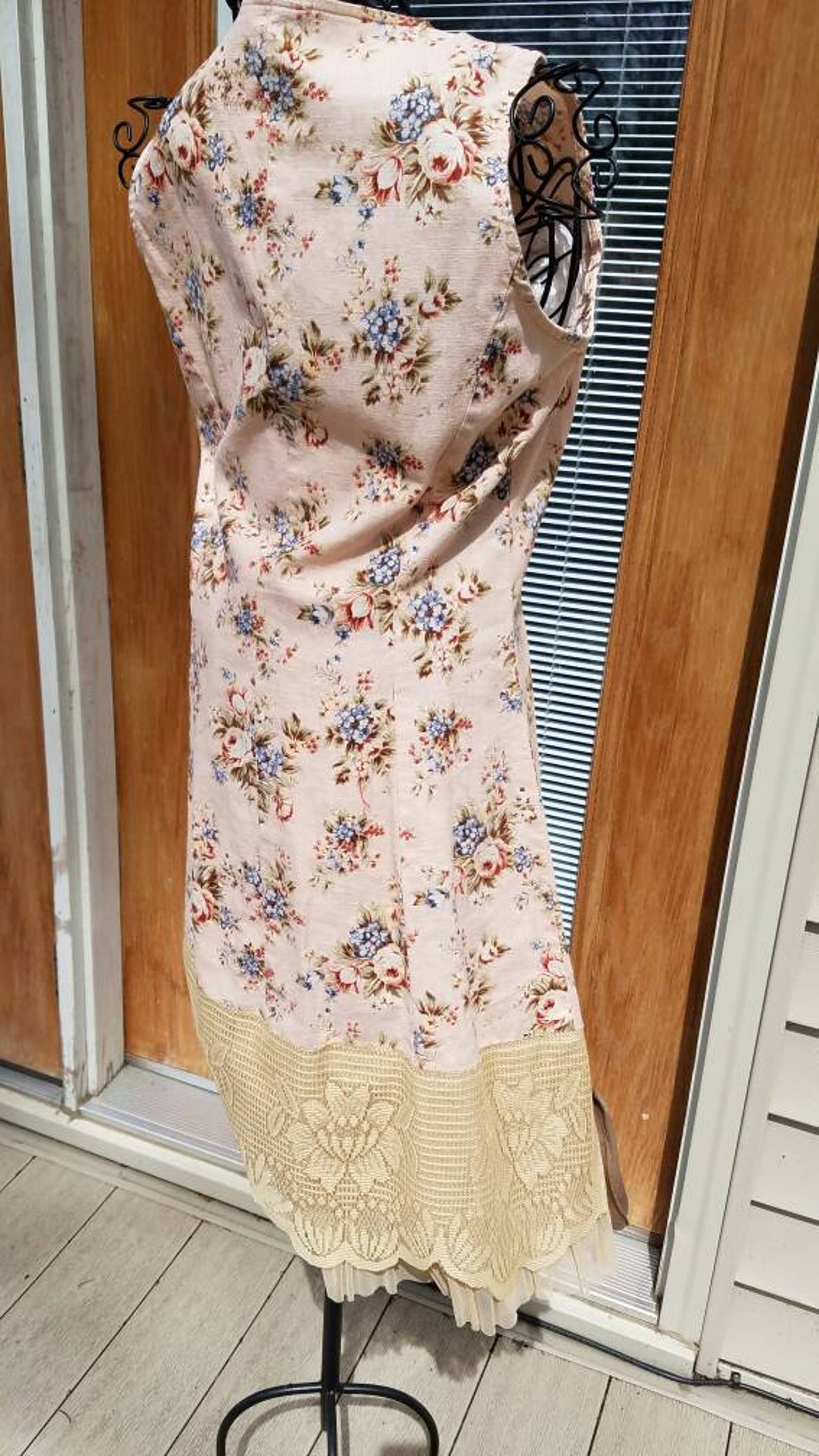Blush Linen Floral Shabby Chic Gypsy Boho Fairy Upcycled Dress - Etsy