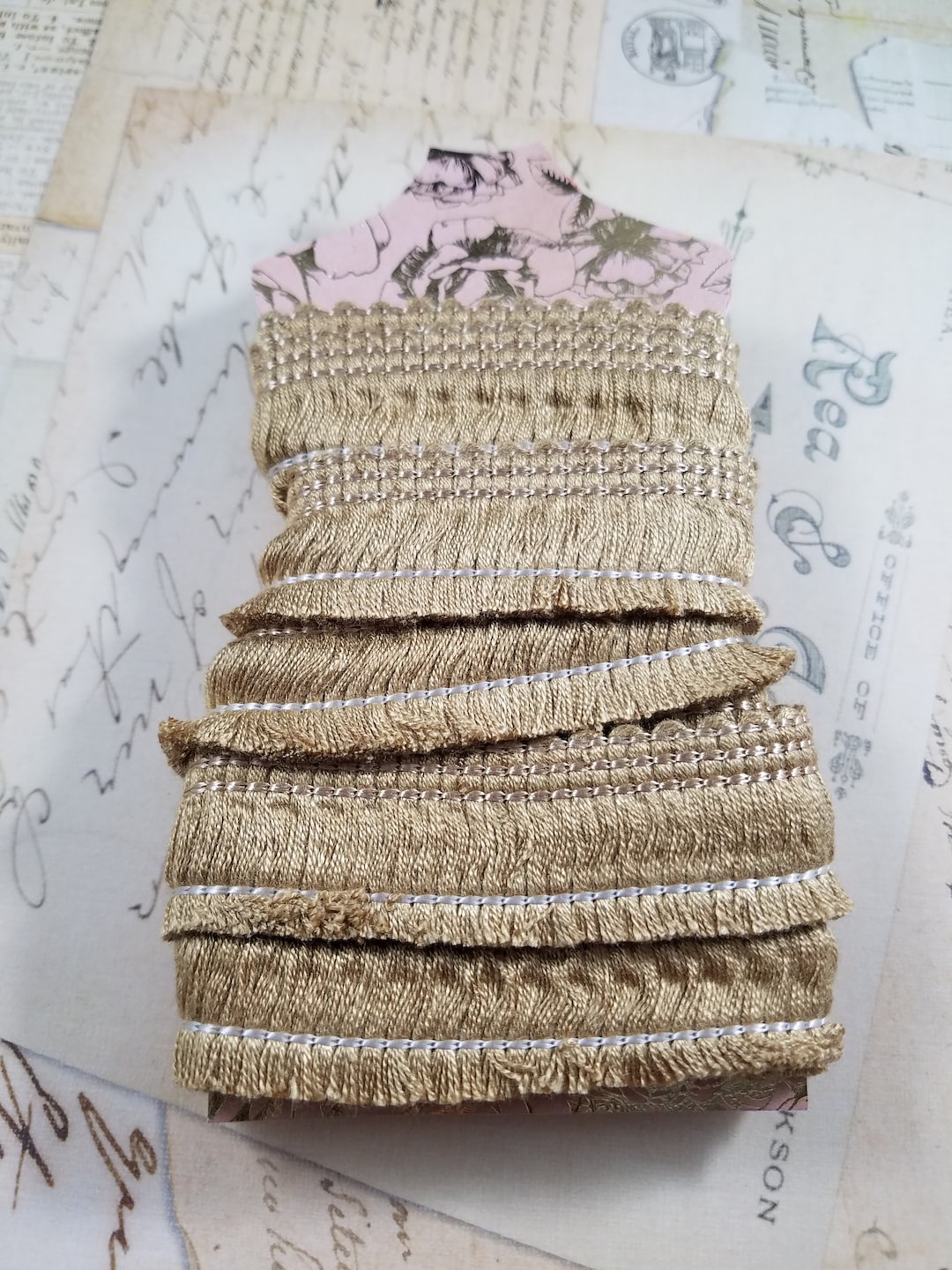 Beige Fringe Trim by the Yard; 1 Inch Wide Craft Trim; Remnant Trim ...