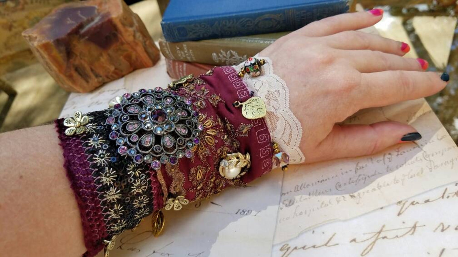 Romantic Wrist Cuff for the Gypsy Boho or Adventurous - Etsy