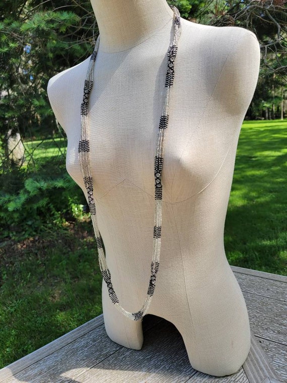 Black and Pewter Beaded Necklaces Jewelry Set #A08; S… - Gem