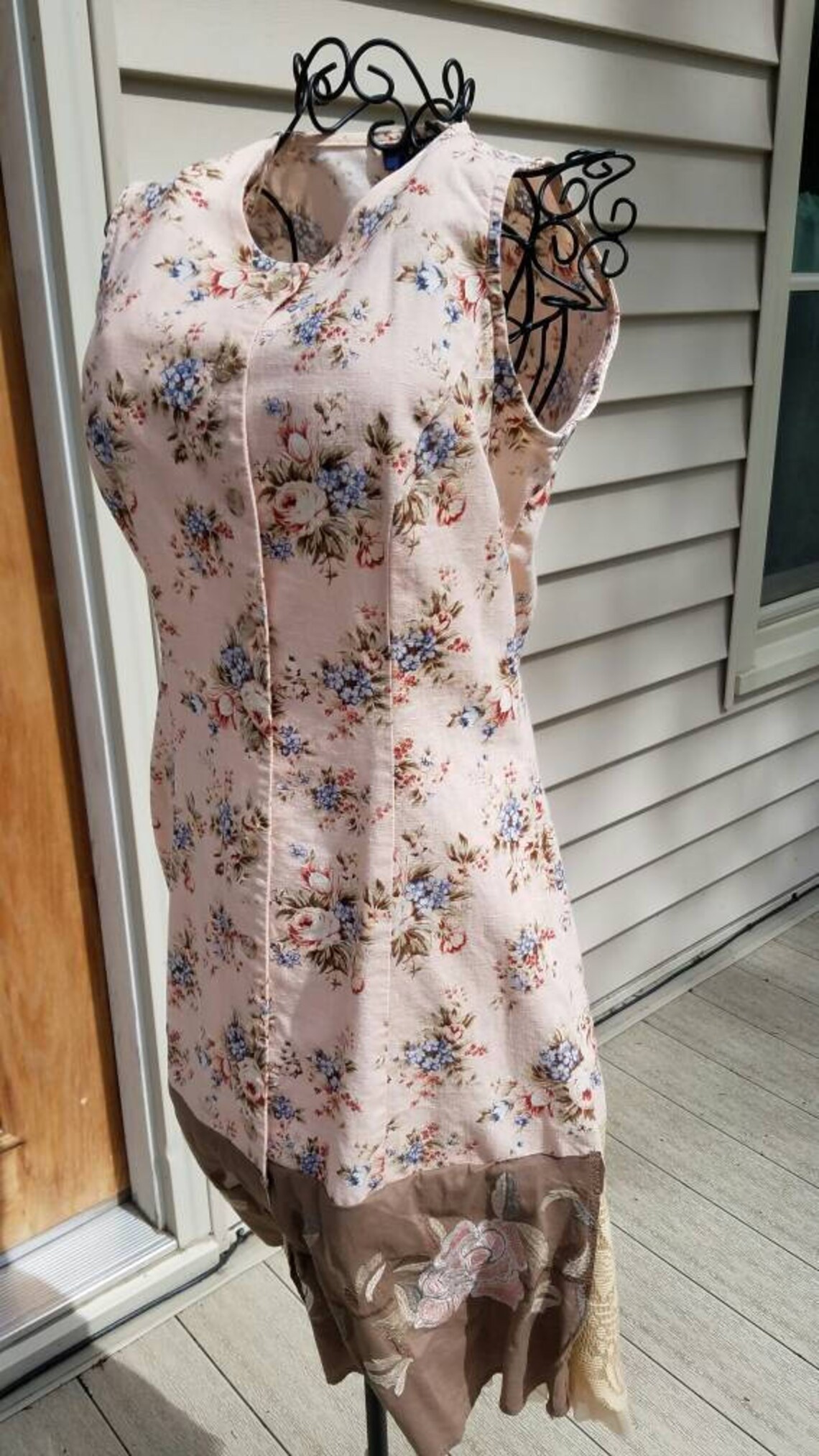 Blush Linen Floral Shabby Chic Gypsy Boho Fairy Upcycled Dress - Etsy