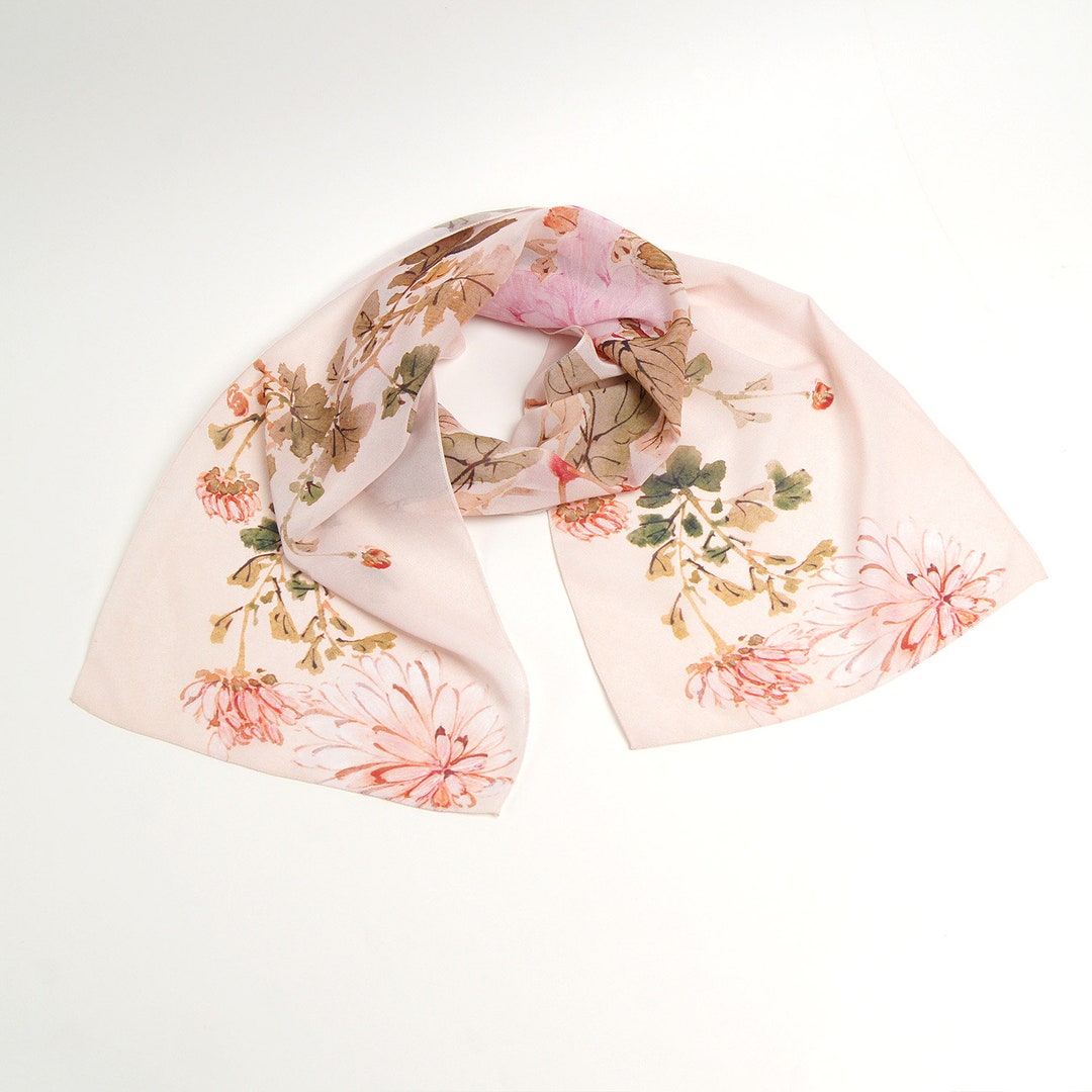 Peony Scarf Womens Floral Scarves Summer Scarf Women Japanese Scarf ...