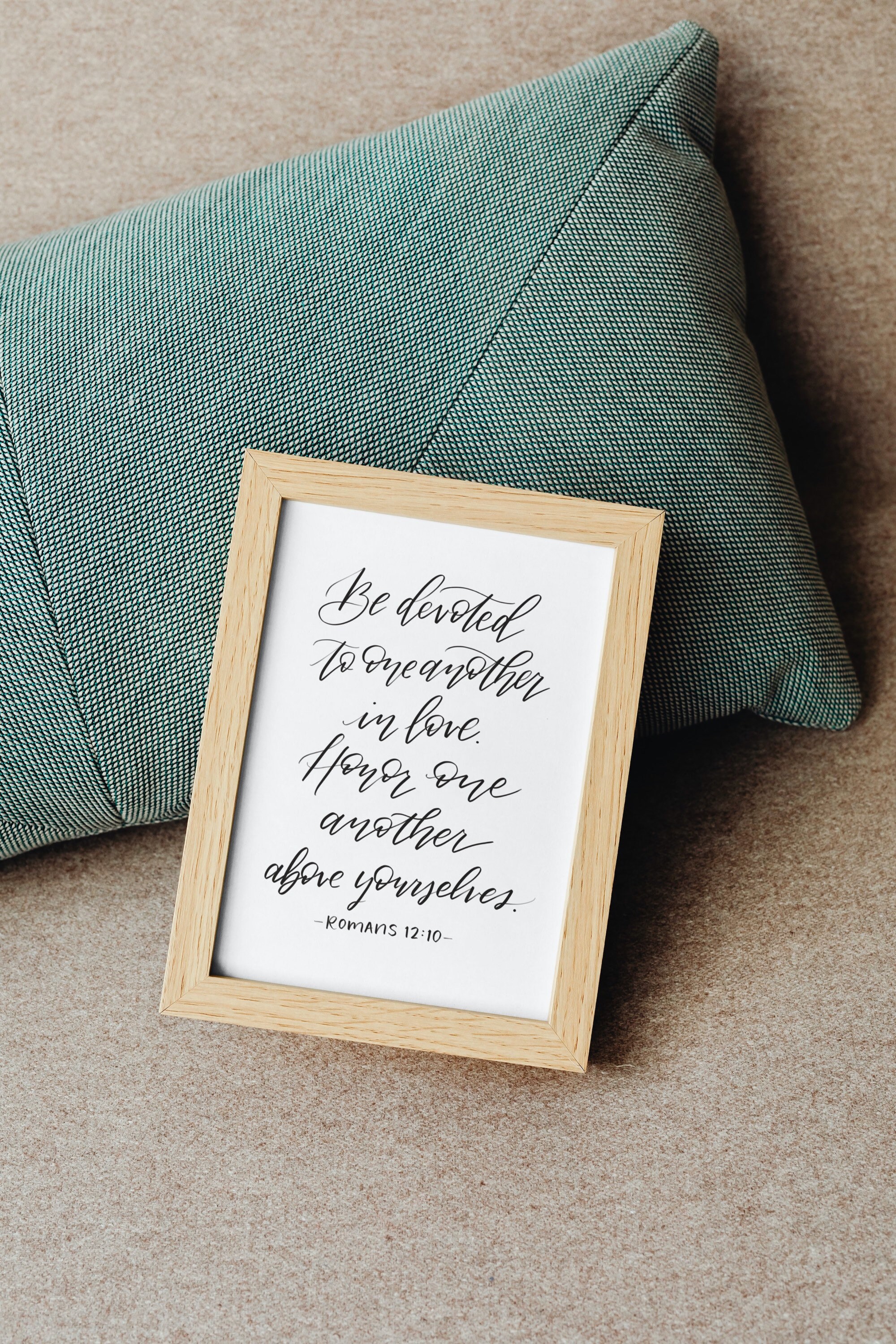 Bible Verse Wall Art / Be Devoted to One Another in LOVE / - Etsy