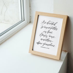 Bible Verse Wall Art / Be Devoted to One Another in LOVE / Scripture ...