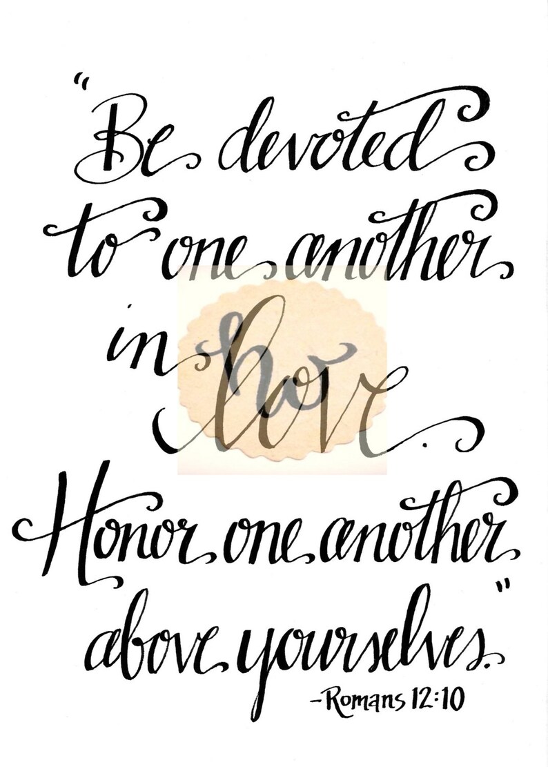 Bible Verse Wall Art / Be Devoted to One Another in LOVE / - Etsy