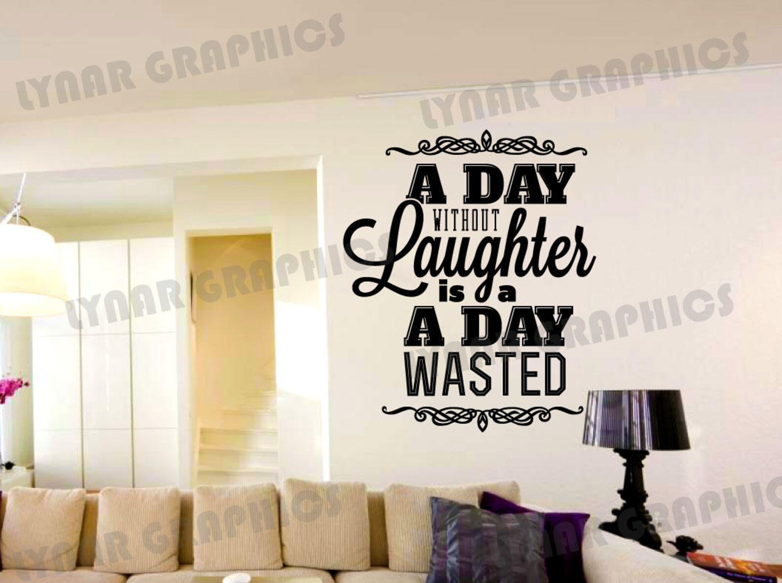 A Day Without Laughter is a Day Wasted motivational Wall | Etsy