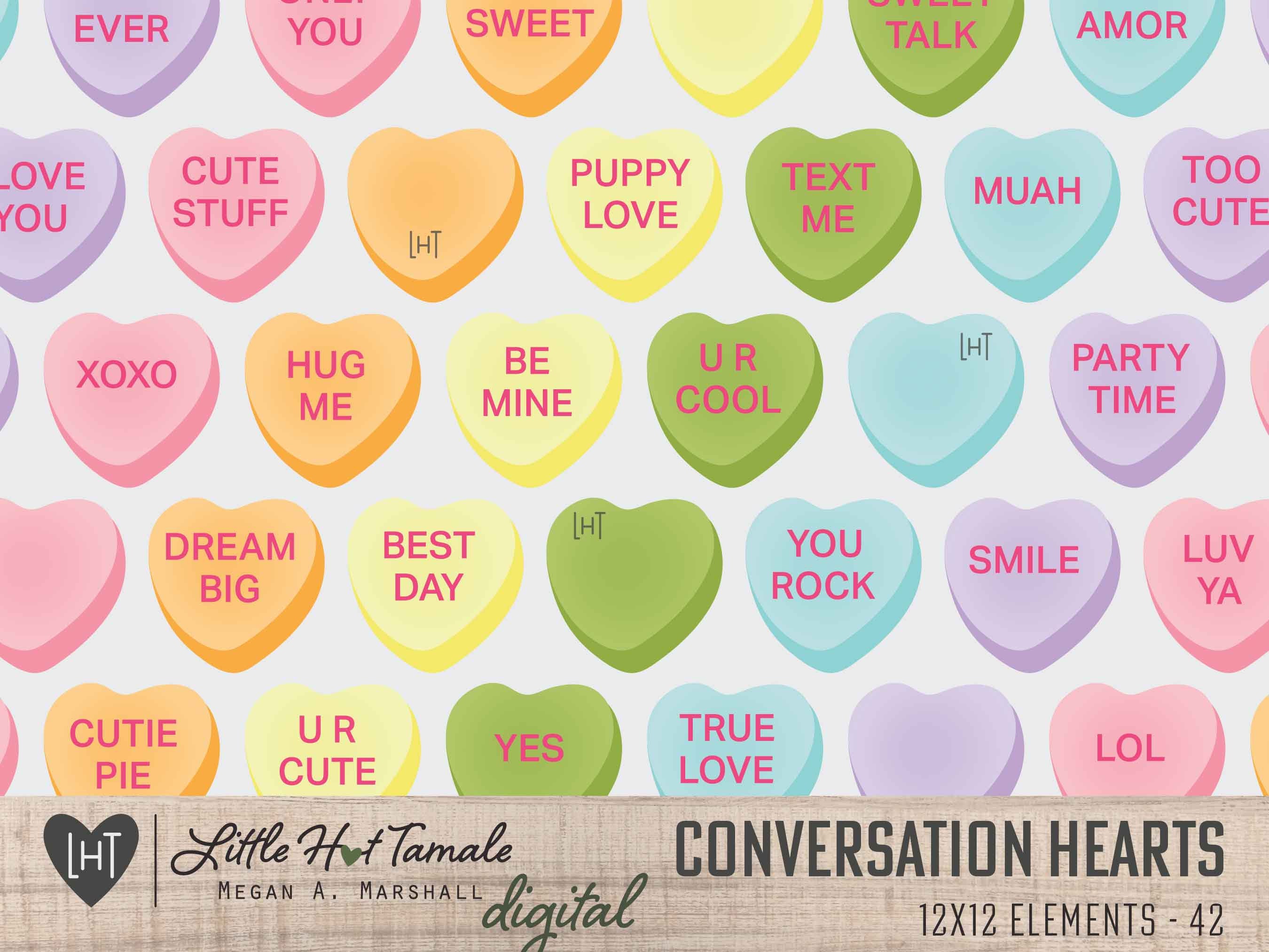 Valentines Day Candy Hearts Clip Art
